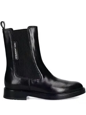Karl Lagerfeld Ribbed Panel Flat Boots
