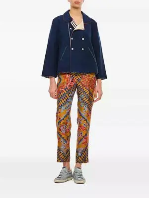 Alberto Biani Floral Print Silk Trousers