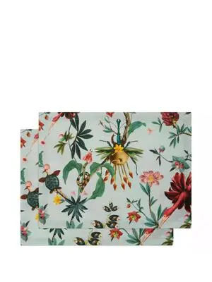 La DoubleJ X Beto Val Fantastic Creatures Floral Placemats (set Of Two) Blue