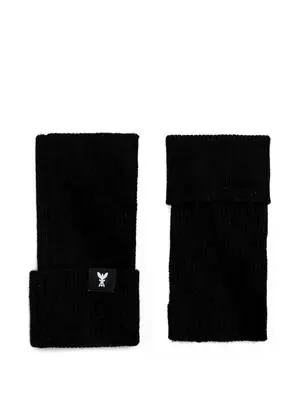 Patrizia Pepe Ribbed Knit Gloves With Logo