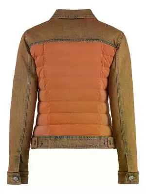 MOORER Padded-panel Denim Jacket - Orange