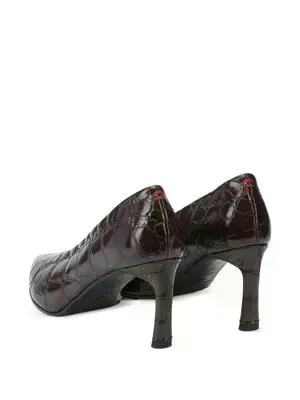 HALMANERA Pointed-toe Crocodile-effect Pumps