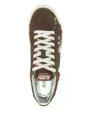 AUTRY Floral-appliqué Sneakers - Brown
