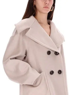 Max Mara Double-breasted 'mario' Coat - Beige