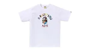 A BATHING APE Art Camo College Tee Shirt - White
