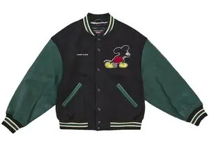 Supreme Number Ine Mickey Varsity Jacket - Black