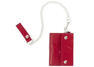 Supreme Leather Chain Wallet - Red