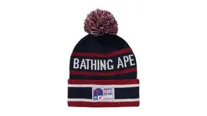 BAPE Pom Pom Beanie - Navy Blue