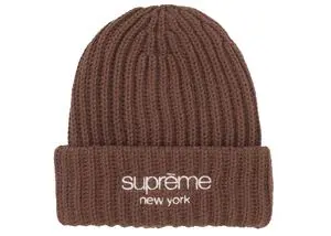 Supreme Chunky Rib Beanie - Brown
