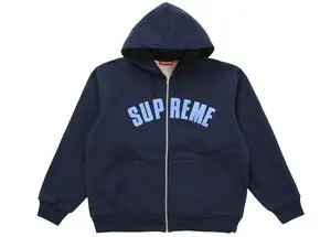 Supreme Arc Thermal Lined Zip Up Hoodie - Navy Blue