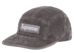 Supreme Corduroy Camp Cap - Grey