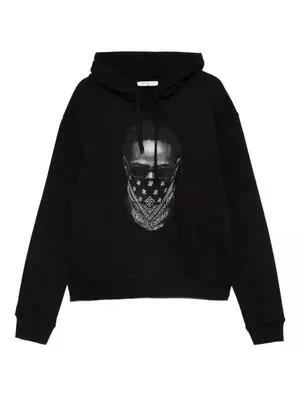 IH NOM UH NIT Graphic-print Cotton Hoodie - Black