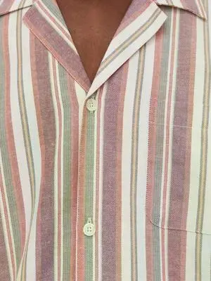 LES DEUX Striped-pattern Short-sleeve Shirt