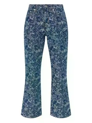 GANNI Floral-jacquard Flared Jeans