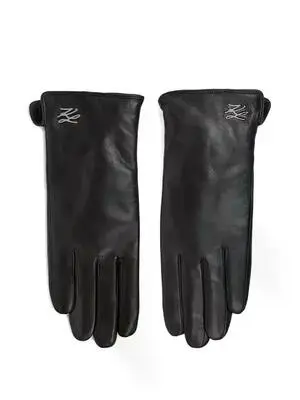 Karl Lagerfeld Logo-detail Gloves - Black