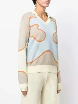 LUKHANYO MDINGI Abstract-knit Cotton Jumper