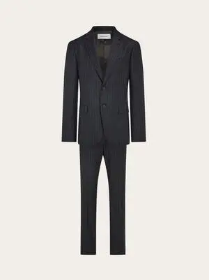 FERRAGAMO Wool Pinstripe Suit - Black