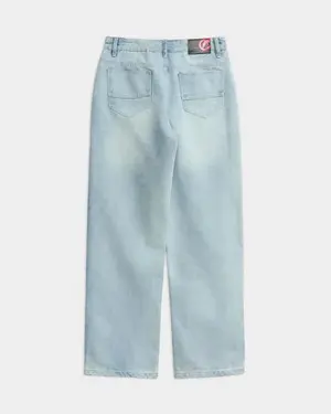 ECKO UNLTD. Triple Cargo Wide Denim Pants - Light Indigo Wash