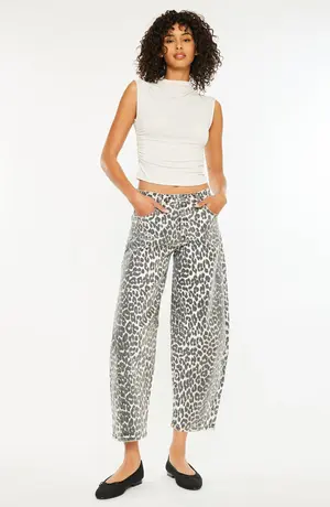 KANCAN Xena High Rise Horseshoe Jeans - Beige