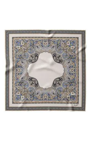 ELIZABETTA Marcellosilk Neckerchief For Men Grey And Blue