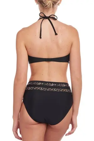 LASCANA Leopard Trim Mid-rise Bikini Bottom