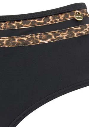 LASCANA Leopard Trim Mid-rise Bikini Bottom
