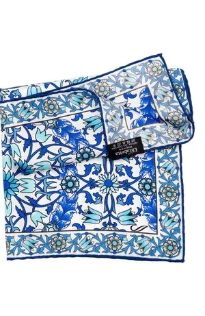 ELIZABETTA Itriasilk Pocket Square For - Blue