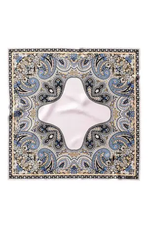 ELIZABETTA Perugiasilk Pocket Square For Men Blue And Brown
