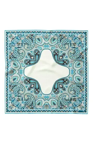 ELIZABETTA Perugiasilk Pocket Square For - Turquoise