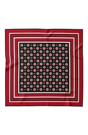 ELIZABETTA Panterasilk Pocket Square For - Black And Burgundy