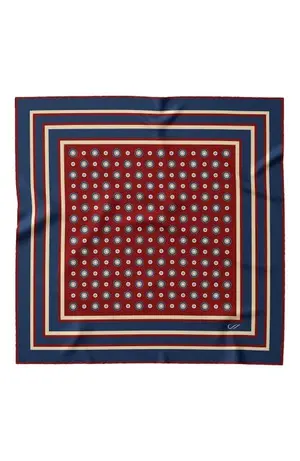 ELIZABETTA Panterasilk Pocket Square For Men Burgundy And  Navy