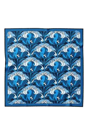 ELIZABETTA Tarantosilk Pocket Square For - Blue