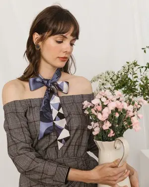 LOST PATTERN Prism" Silk Skinny Scarf