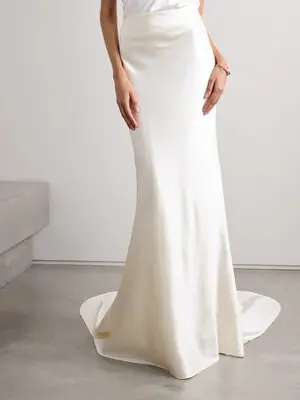 DANIELLE FRANKEL Dree Wool And Silk-blend Charmeuse Maxi Skirt