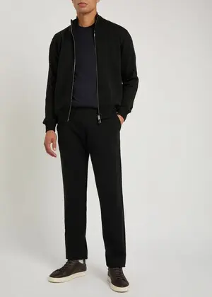 Canali Pipe-trimmed Straight-leg Wool Track Pants