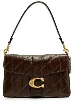 COACH Tabby Quilted Glazed Leather Shoulder Bag - Brown