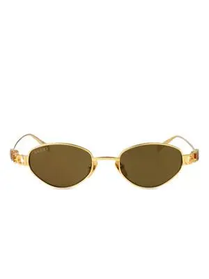 Gucci Oval-frame Sunglasses - Gold