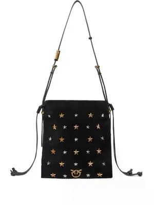 Pinko Star-embellished Suede Shoulder Bag