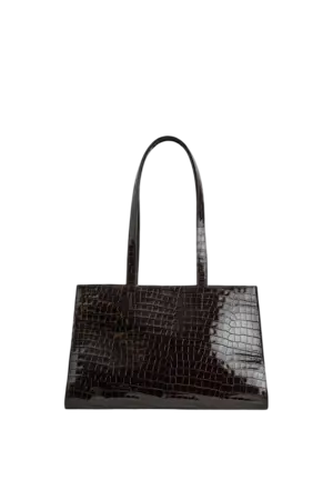 Cos Gallery Croc-effect Leather Tote Bag