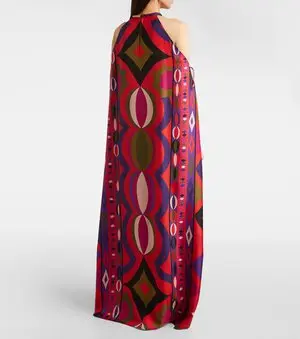 Emilio Pucci Multicolor Cutout Silk Kaftan