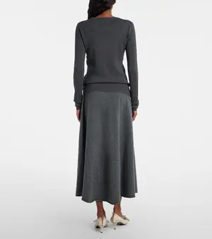 Extreme Cashmere N°388 Ease Cashmere-blend Maxi Skirt - Grey