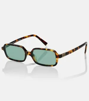 Miu Miu Miu Regard Rectangular Sunglasses - Brown
