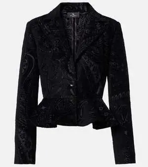 Etro Paisley Peplum Blazer - Black