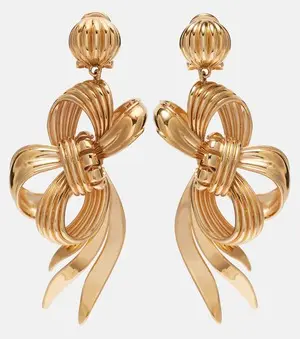 Miu Miu Bow-detail Clip-on Earrings - Gold