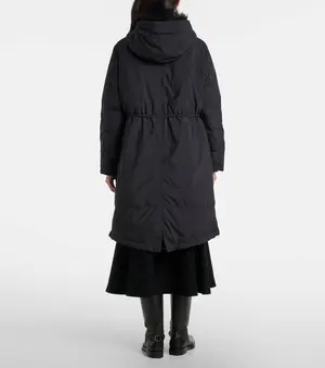 YVES SALOMON Hooded Shearling-trimmed Down Coat