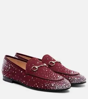 Gucci Jordaan Gg Canvas Loafers - Burgundy