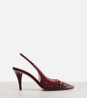 Gucci Horsebit Gg Canvas Slingback Pumps