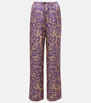 Cotton Blend Brocade Pants