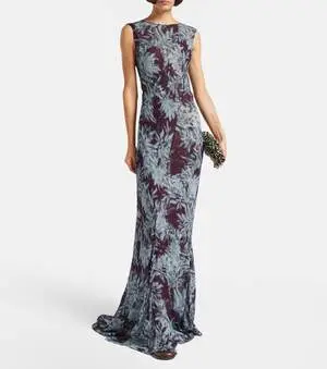 Dries Van Noten Printed Chiffon Gown