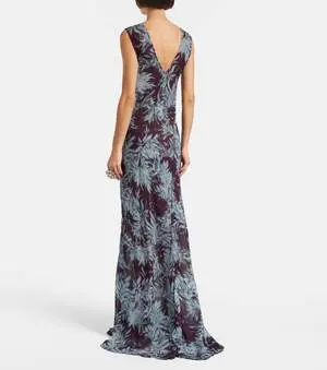 Dries Van Noten Printed Chiffon Gown